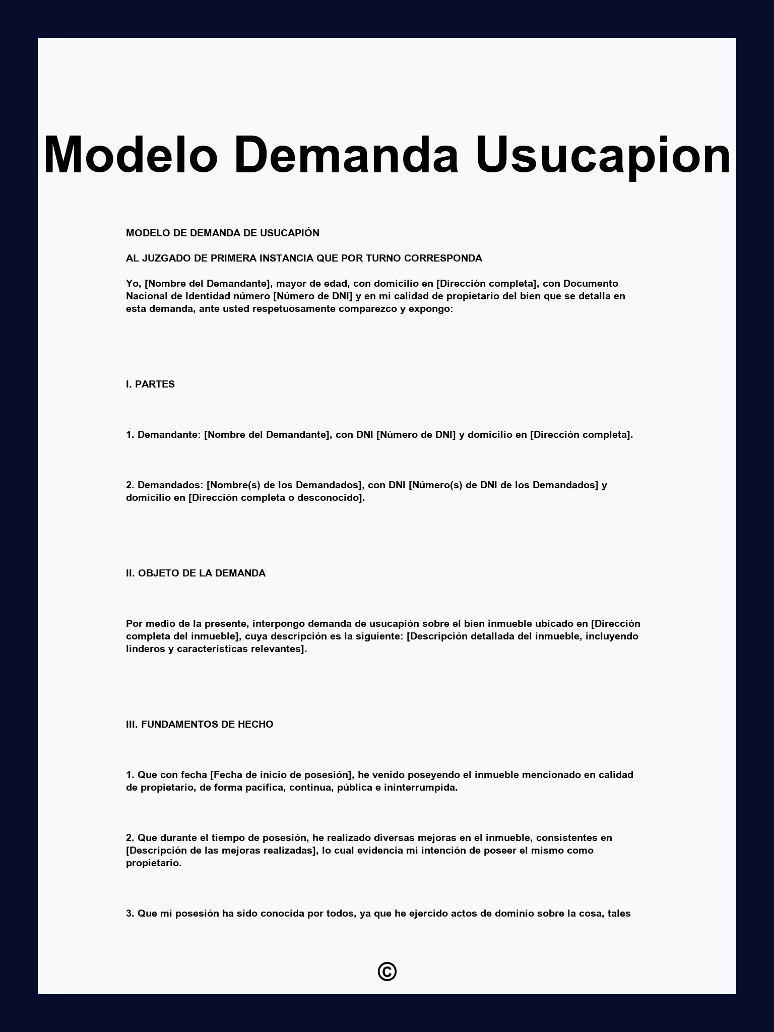 Modelo Demanda Usucapion