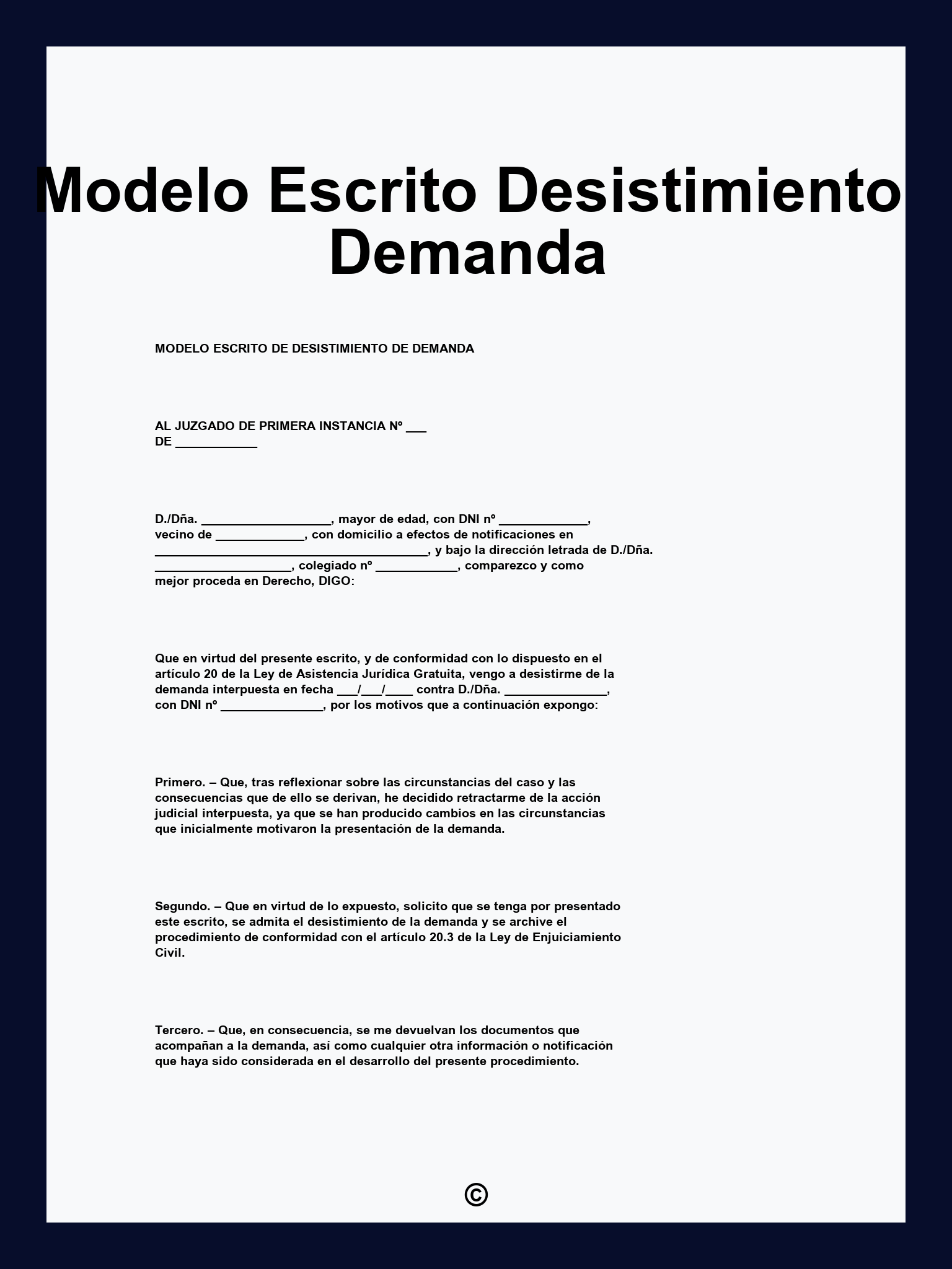 Modelo Escrito Desistimiento Demanda